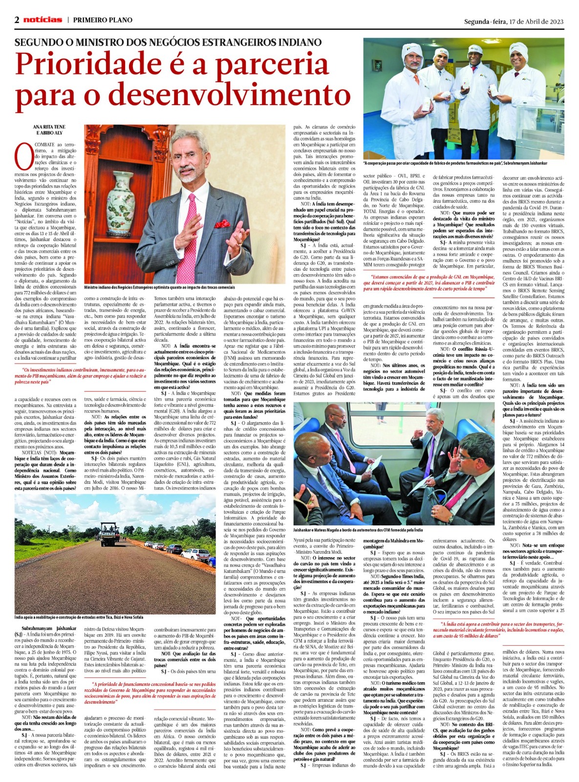 English translation of EAM Dr. S. Jaishankar’s interview to Noticias ...