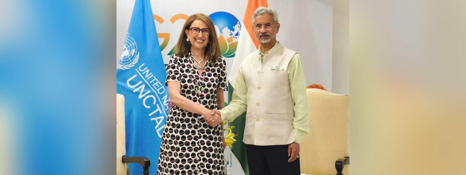 External Affairs Minister Dr. S. Jaishankar met H. E. Ms. Rebeca Grynspan, Secretary General of ...
