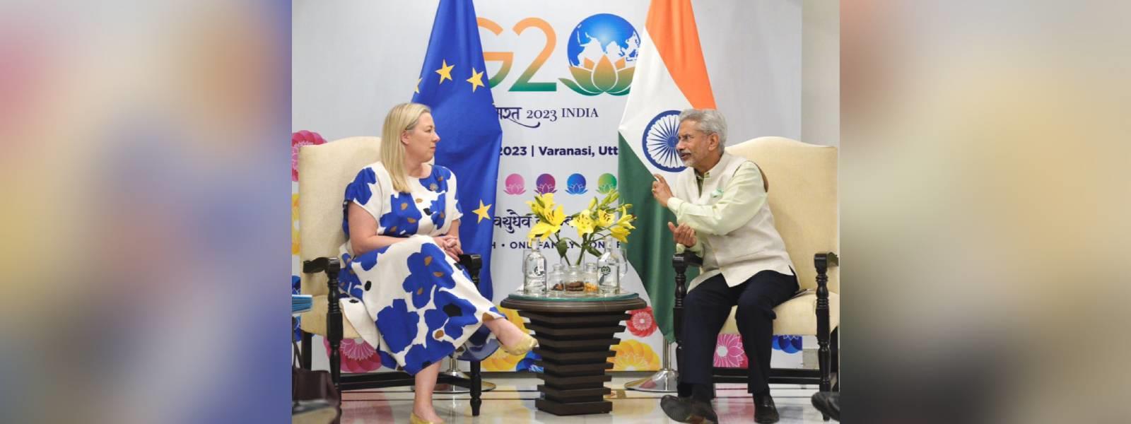 External Affairs Minister Dr. S. Jaishankar met H. E. Ms. Jutta Urpilainen, European Union ...
