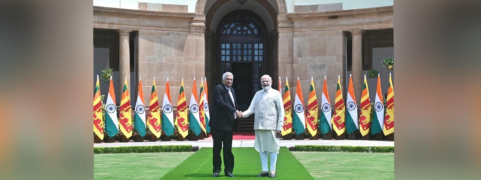 Prime Minister Shri Narendra Modi welcomed H.E Mr. Ranil Wickremesinghe, President of Sri Lanka ...