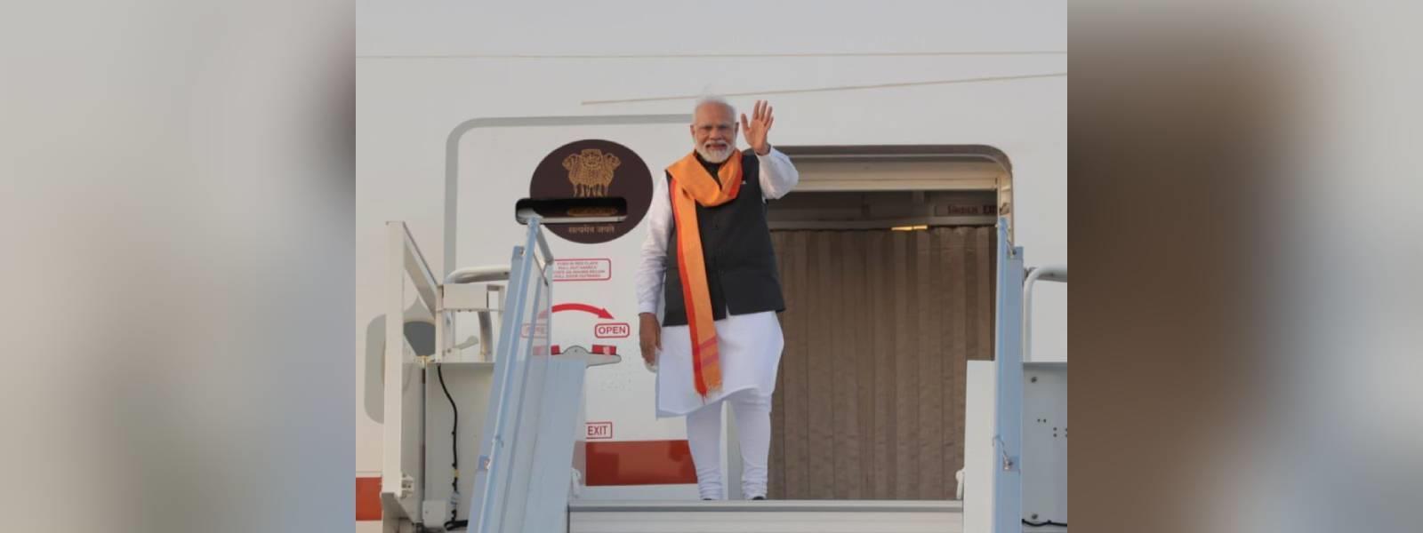 Prime Minister Shri Narendra Modi emplaned for India after successfully concluding his first ...