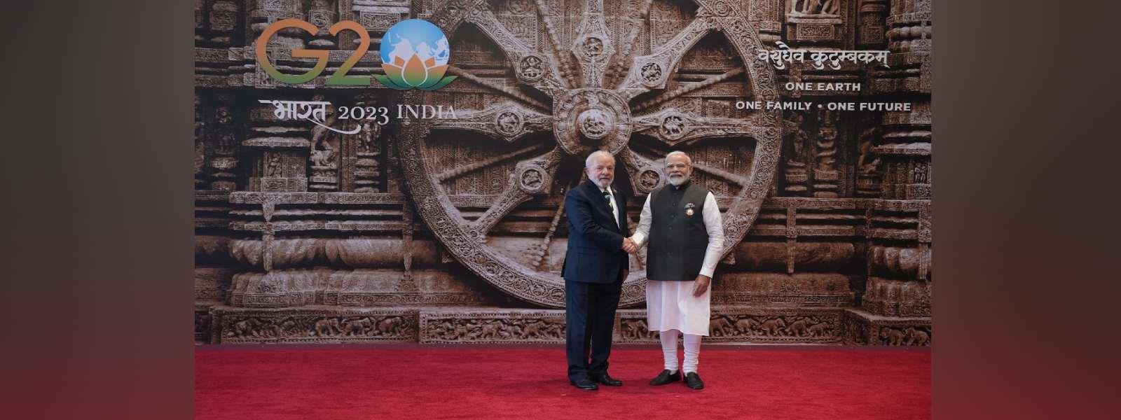 President of Brazil, H.E. Mr. Luiz Inácio Lula da Silva welcomed by Prime Minister Shri Narendra ...
