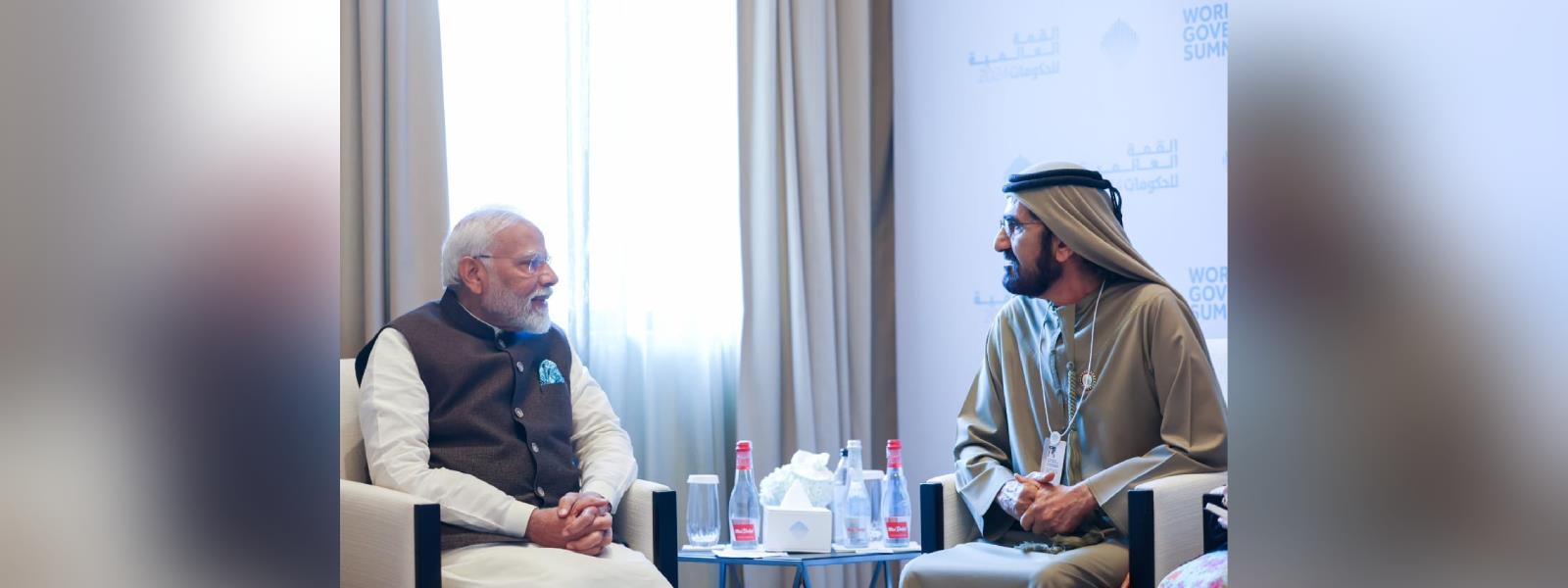 Prime Minister Shri Narendra Modi met HH Sheikh Mohamed bin Rashid Al Maktoum, Vice President ...
