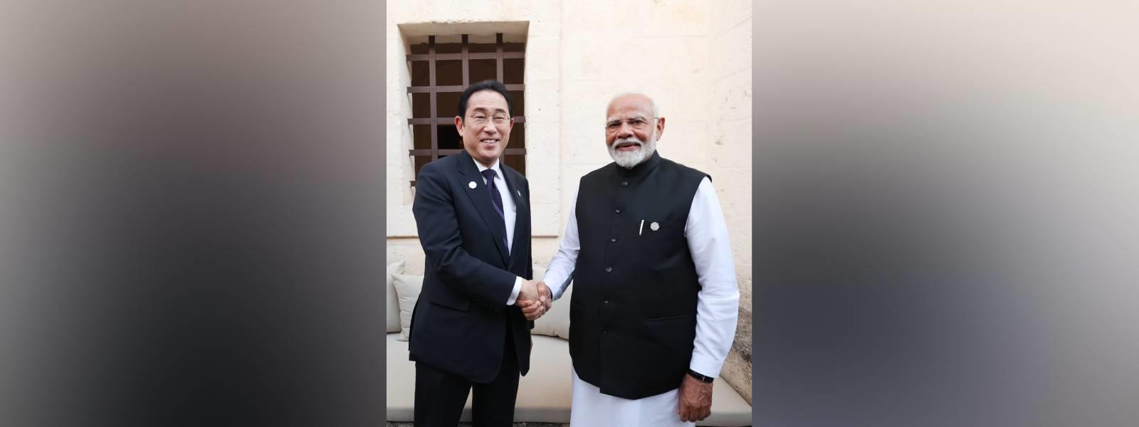 Prime Minister Shri Narendra Modi met Prime Minister of Japan, H.E. Mr. Fumio Kishida on the ...