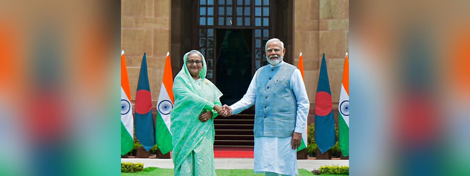 Prime Minister, Shri Narendra Modi welcomed Prime Minister of Bangladesh, H.E. Sheikh Hasina at ...