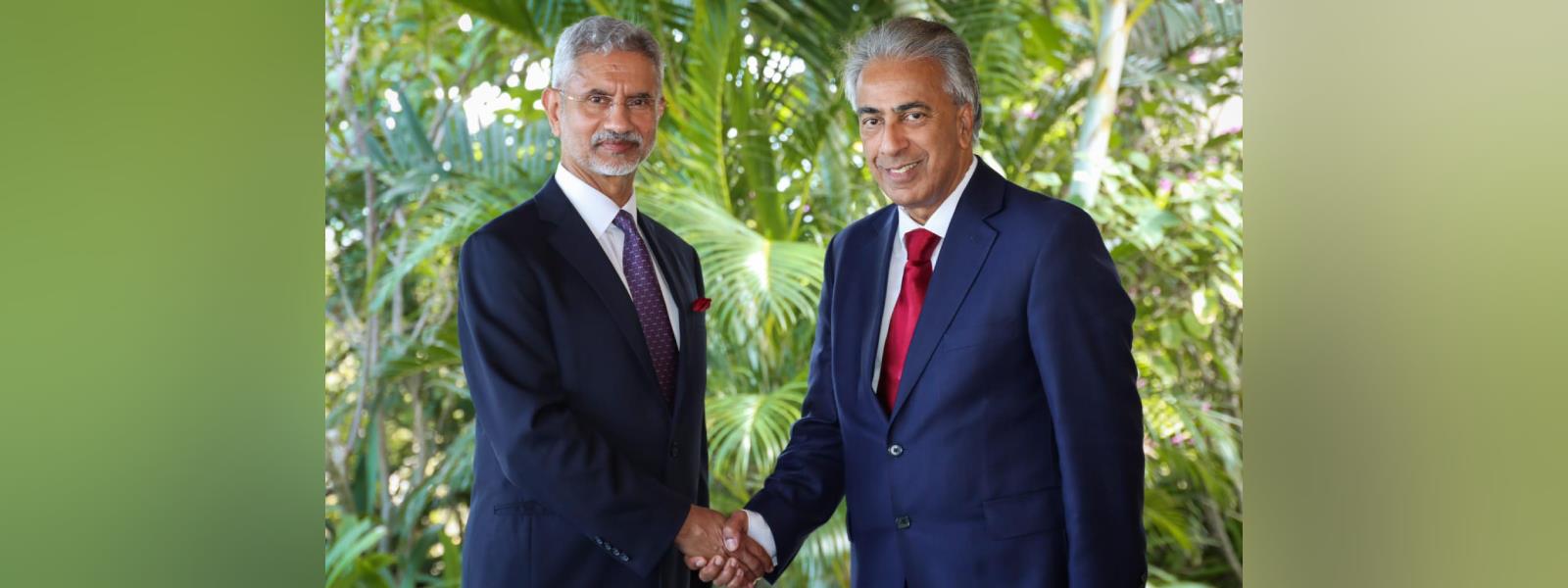 External Affairs Minister Dr. S. Jaishankar met H.E. Dr. Arvin Boolell, Leader of Opposition ...