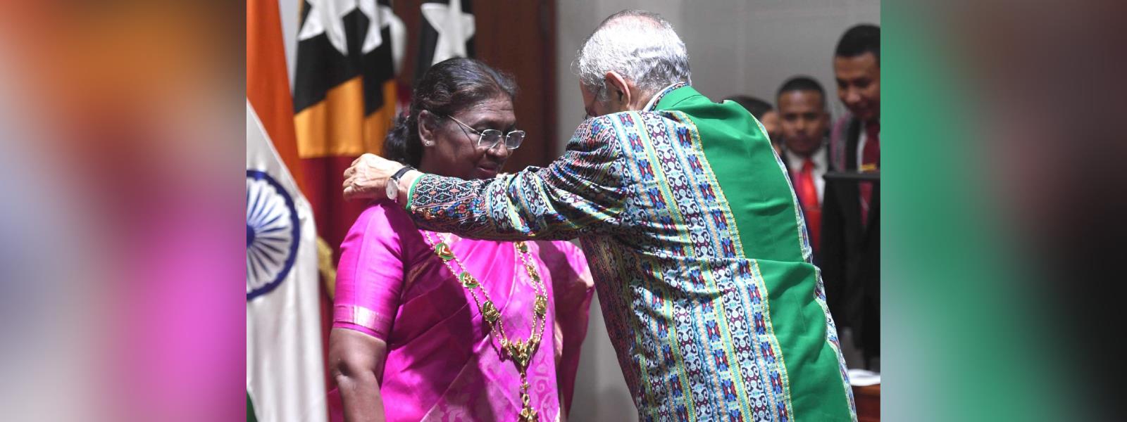 President Smt. Droupadi Murmu conferred with Grand Collar of the Order ...