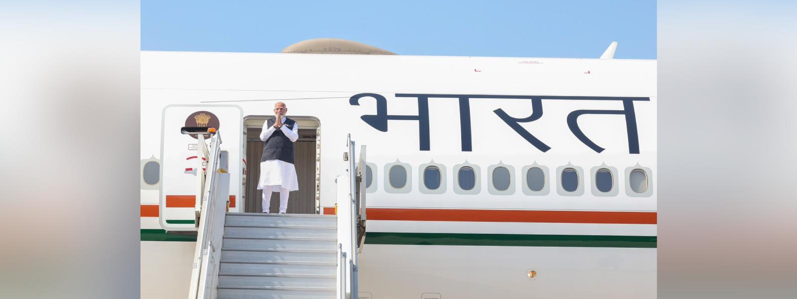 Prime Minister Shri Narendra Modi emplanes for Warsaw, the first destination of his 2-Nation ...