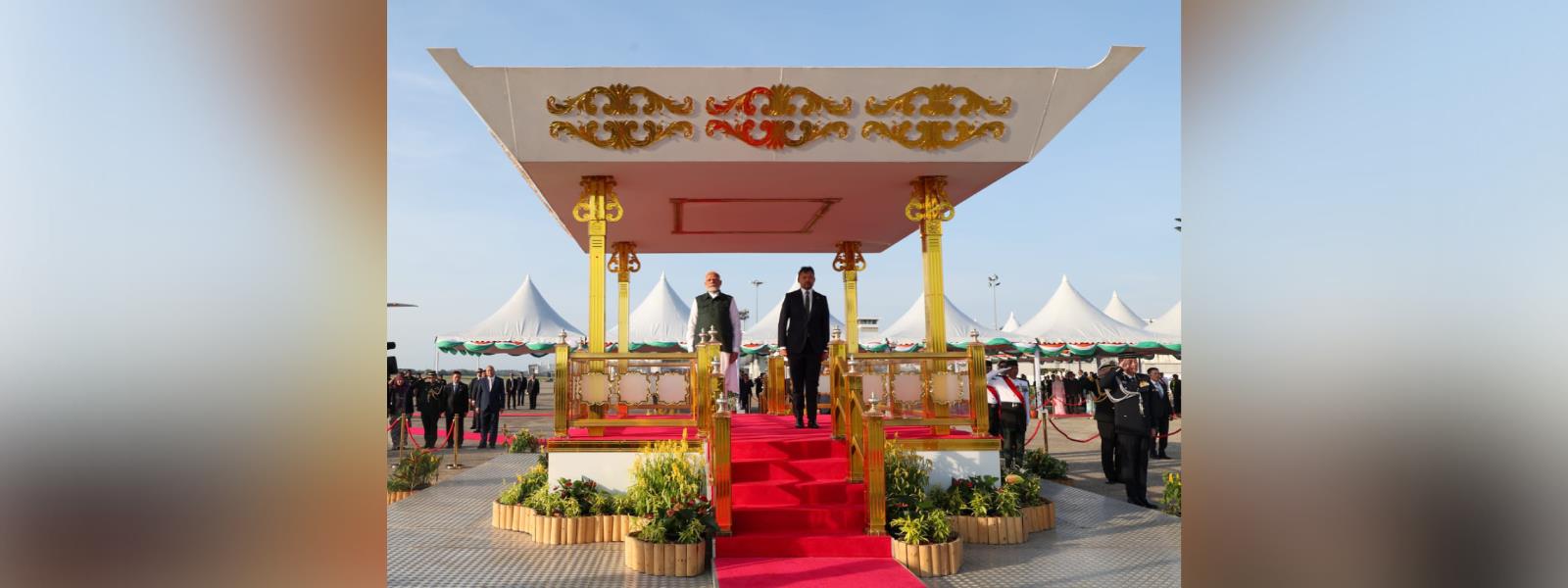 Prime Minister Shri Narendra Modi received by Crown Prince HRH Prince Haji Al-Muhtadee Billah as ...