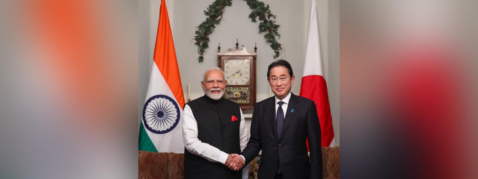 Prime Minister Shri Narendra Modi met H.E. Mr. Fumio Kishida, Prime Minister of Japan on the ...