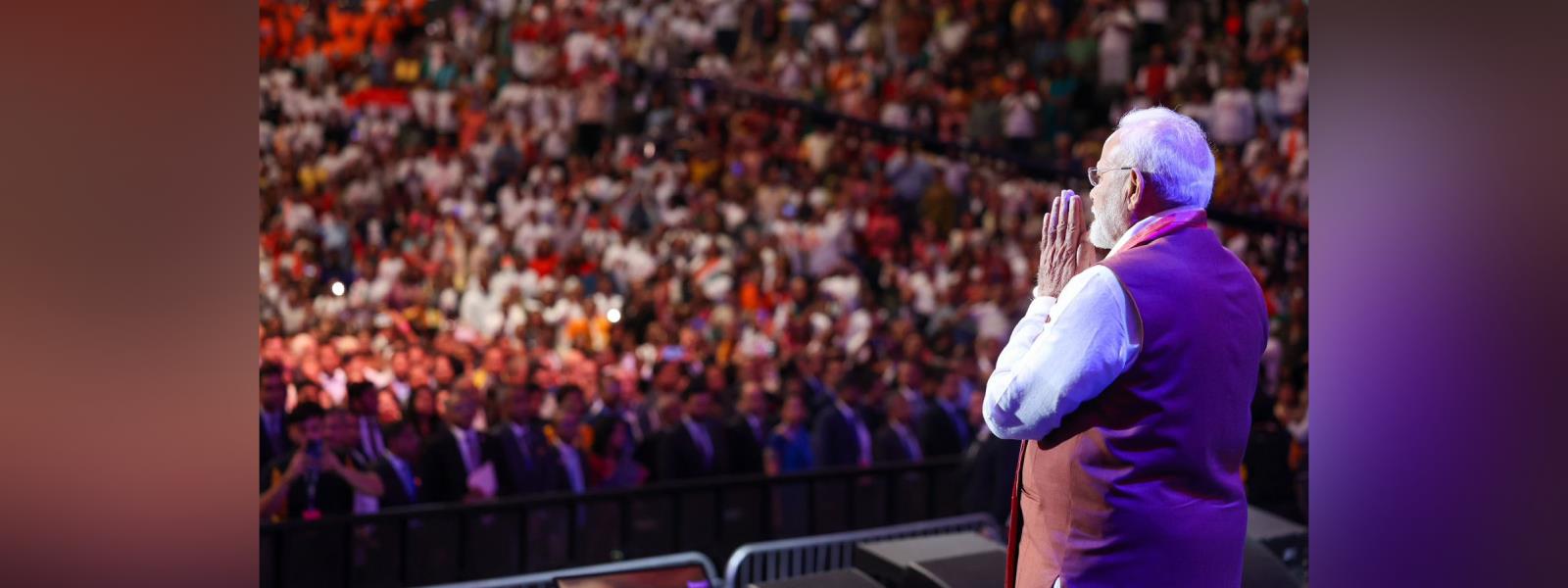 Prime Minister Shri Narendra Modi addressed the Indian community at an event in Long Island, New ...