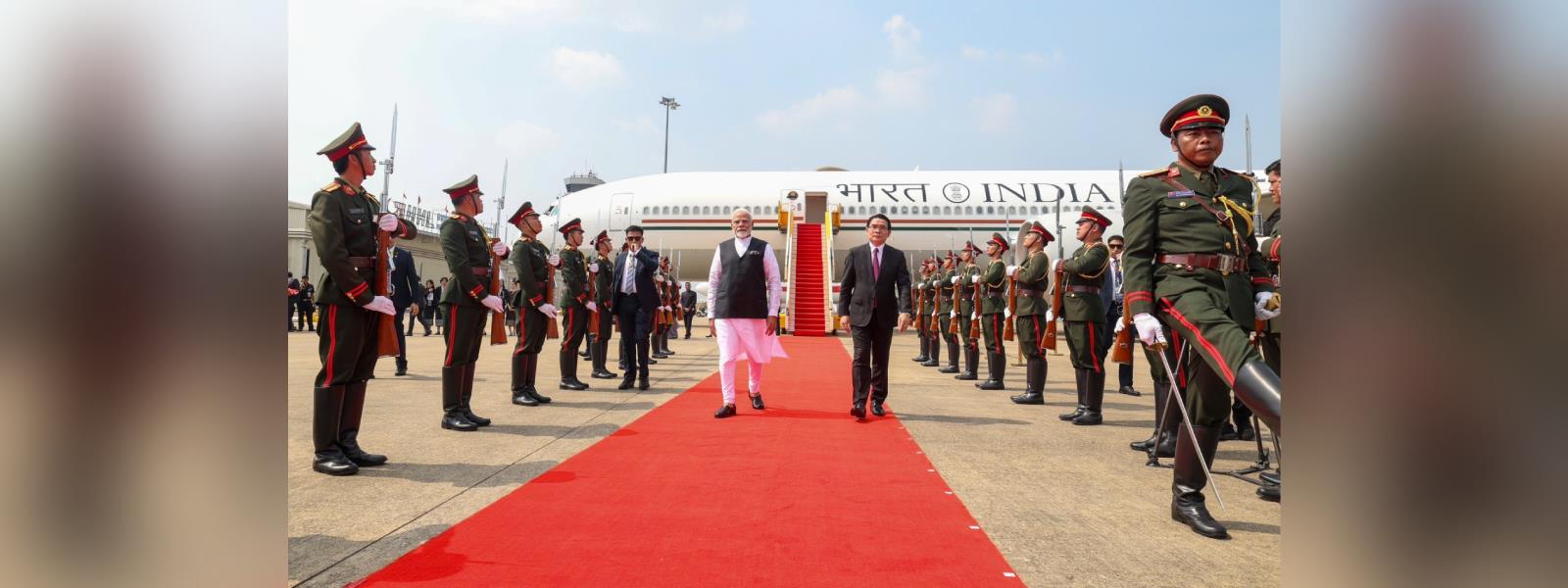 Prime Minister Shri Narendra Modi arrives in Vientiane, Lao PDR to participate in the 21st ASEAN ...