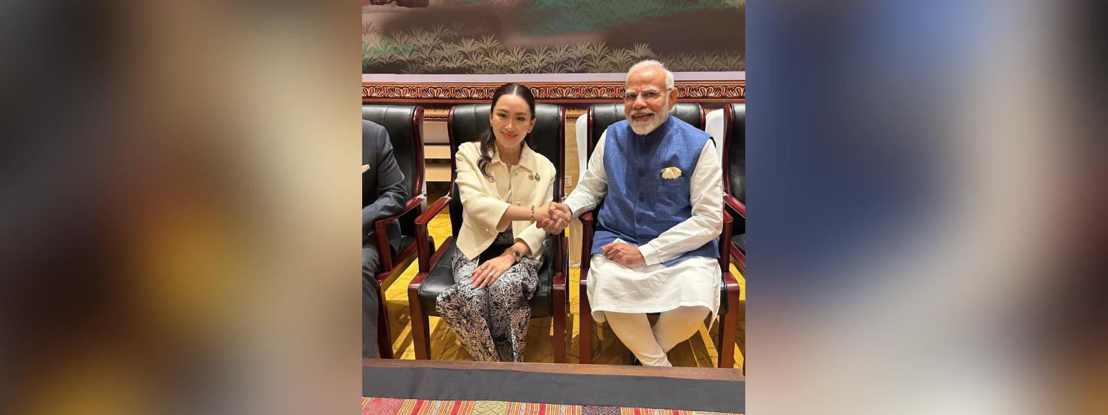 Prime Minister Shri Narendra Modi met H.E. Ms. Paetongtarn Shinawatra, Prime Minister of ...