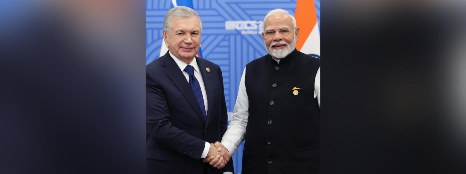 Prime Minister, Shri Narendra Modi met President of Uzbekistan, H.E. Mr. Shavkat Mirziyoyev on ...