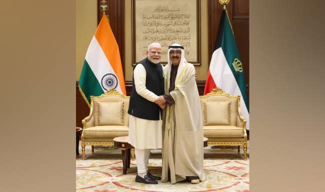 Prime Minister Shri Narendra Modi met His Highness Sheikh Meshal Al-Ahmad Al-Jaber Al-Sabah ...